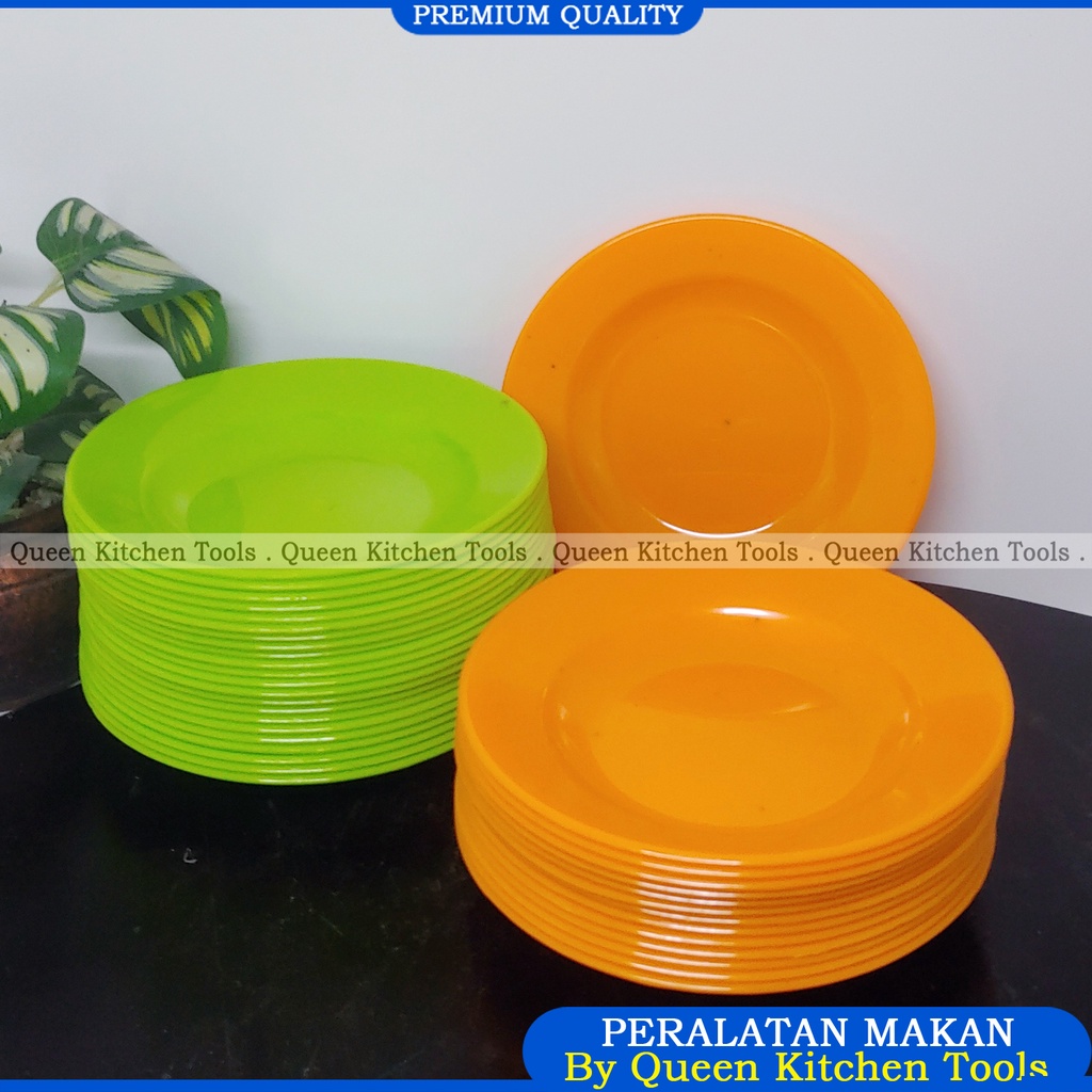 Jual Piring Makan Semi Melamin 10 Buah Murah Tebal | Queen Kitchen ...