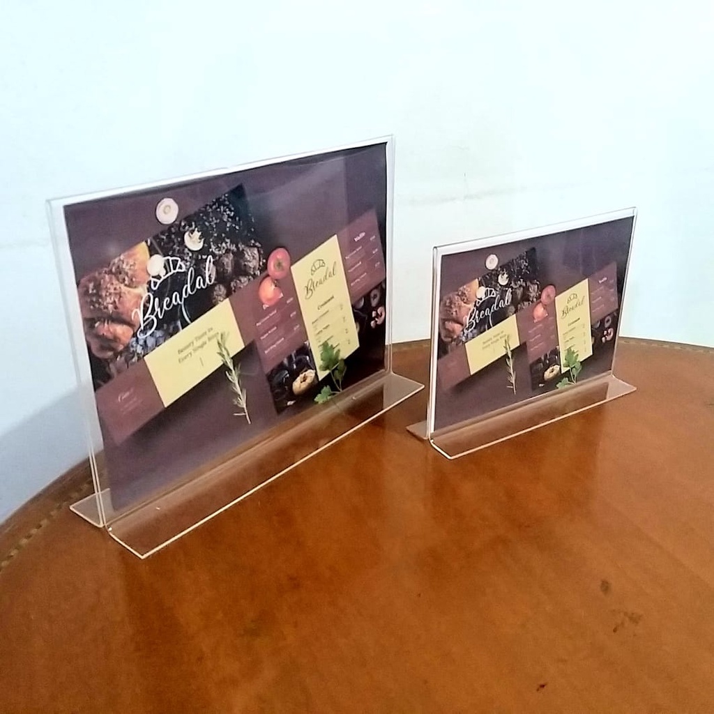 Jual Acrylic TENT CARD A4 30x21 Tempat Brosur Meja Standing Premium ...