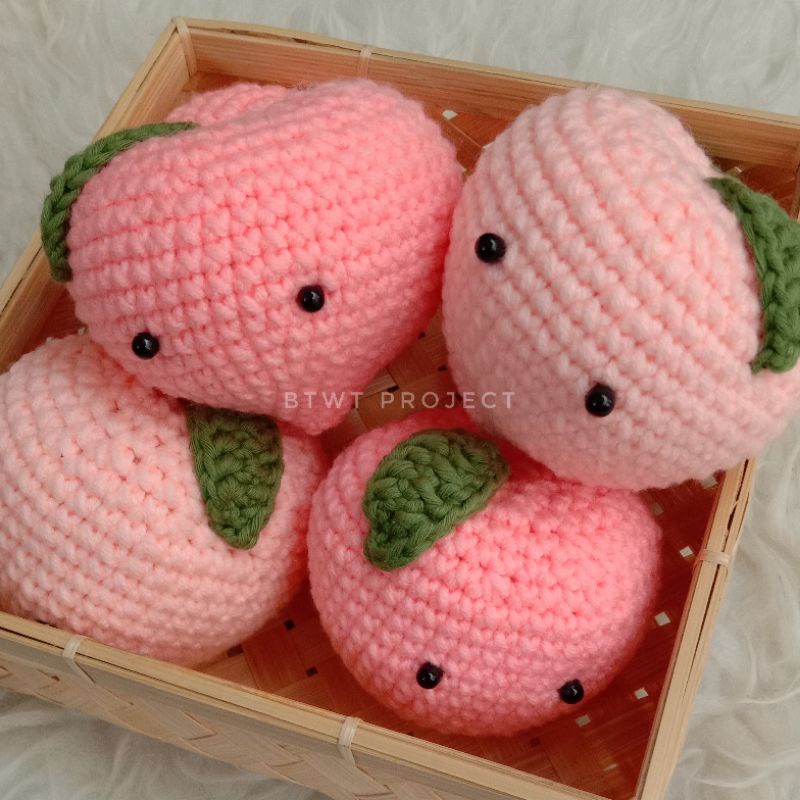 Jual Peaches Crochet Bag Charm (Peach Rajut Amigurumi) | Shopee Indonesia