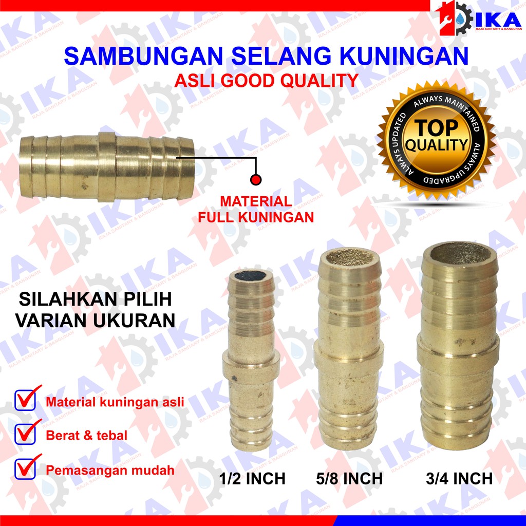 Jual Sambungan Selang Kuningan Asli . Fitting nepel kuningan size 1/2 ...