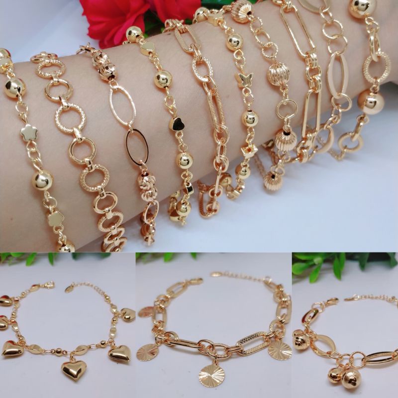 Jual Gelang Rantai Juntai Perhiasan Aksesoris Lapis Emas 24k Anti ...