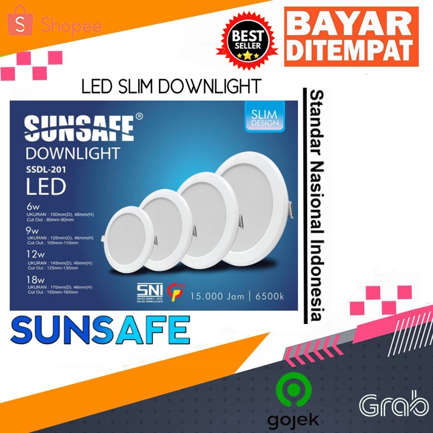 Jual Lampu Downlight LED 12 Watt Sunsafe | Shopee Indonesia