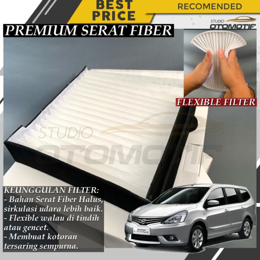 Jual FILTER AC LIVINA 2007-2018 SERAT FIBER ELASTIS FILTER CABIN ...