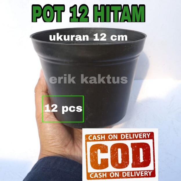 Jual (12pcs) Pot Hitam Size Diameter 12cm | Shopee Indonesia