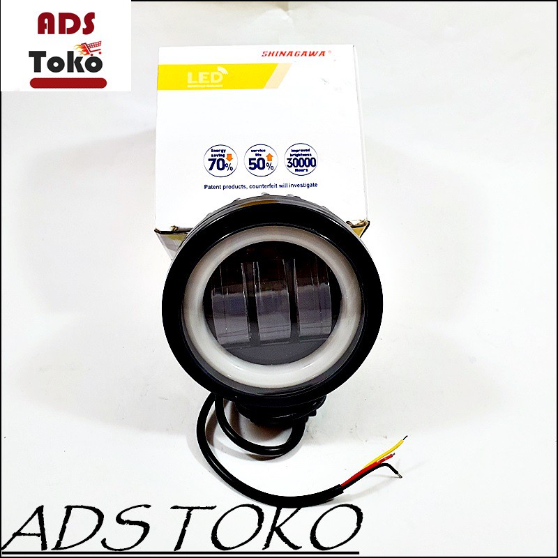 Jual Lampu Sorot Tembak LED Day Maker Bulat Besar 3 Mata Ring Biru 30 Watt Lensa 4D Motor Mobil ...