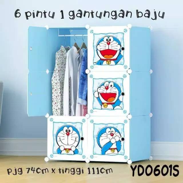 Jual Lemari Rakit Anak 6 Kotak Motif Karakter Kartun Hello Kitty ...