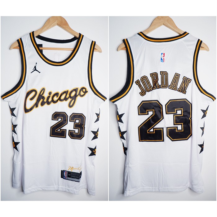 Jual JERSEY BASKET NBA CHICAGO #23 MICHAEL JORDAN COMMEMORATIVE PUTIH ...