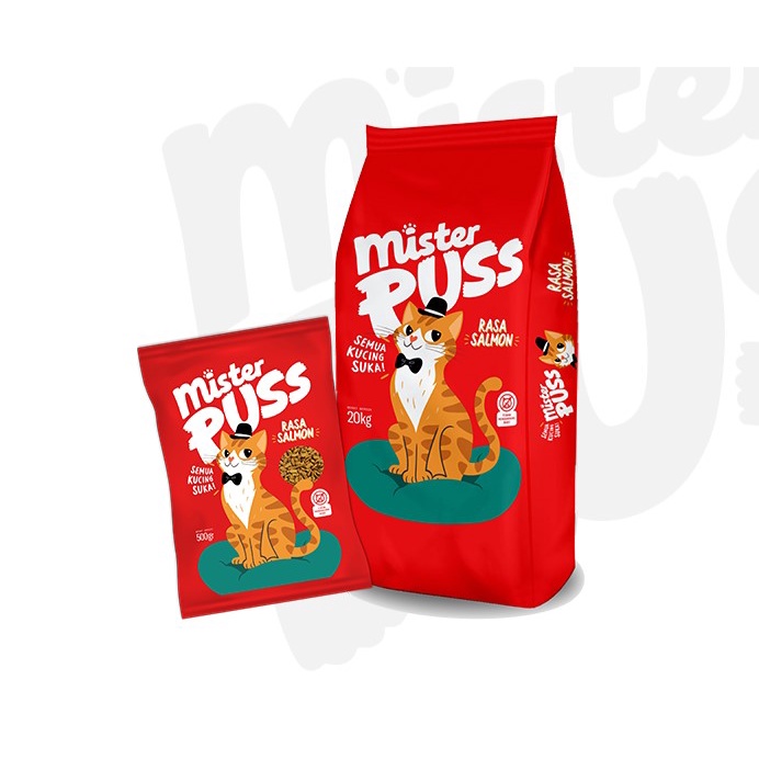 Jual Makanan Kucing Mister Puss Premium Cat Food Salmon Flavor Kemasan ...
