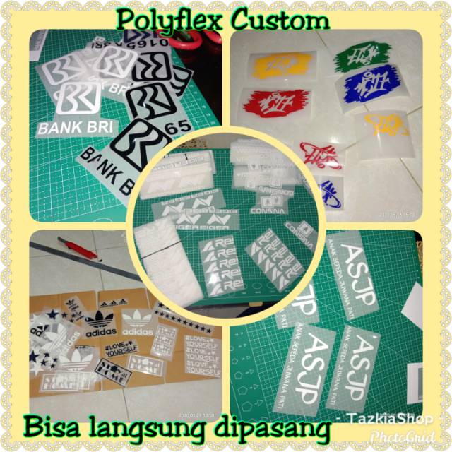 Jual Polyflex custom logo bisa langsung pasang | Shopee Indonesia