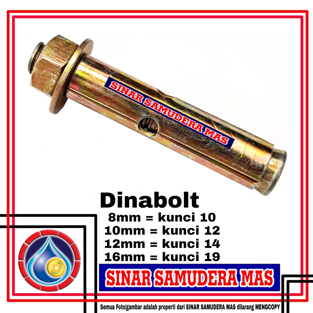 Jual Dinabolt 8x48 - kunci 10 panjang 5 cm - Baut Dynabolt - Dyna Bolt ...