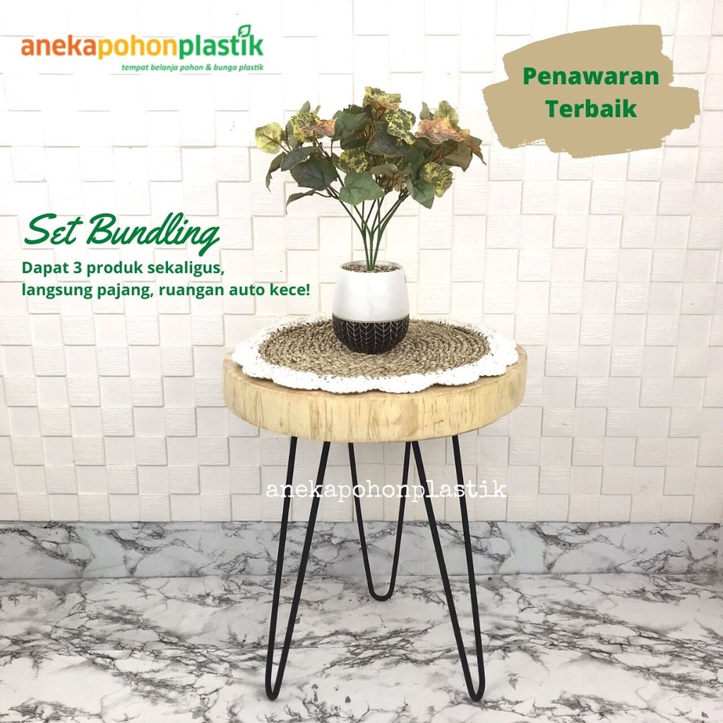 Jual SET Bundling Meja Kayu Scandinavian Aesthetic Placemat Taplak ...