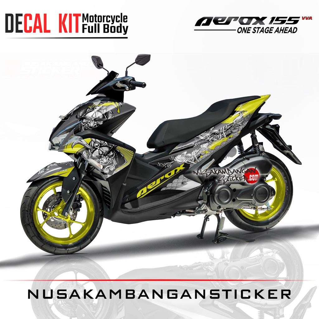 Jual Stiker Aerox Kabuki Samurai Japan Grey 1 | Shopee Indonesia