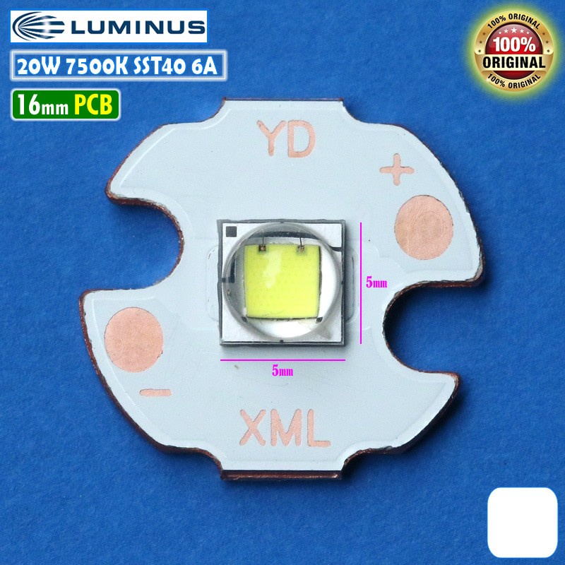 Jual Led Sorot Luminus 20W 16mm SST-40 Putih 7500K SST40 Mata LED ...