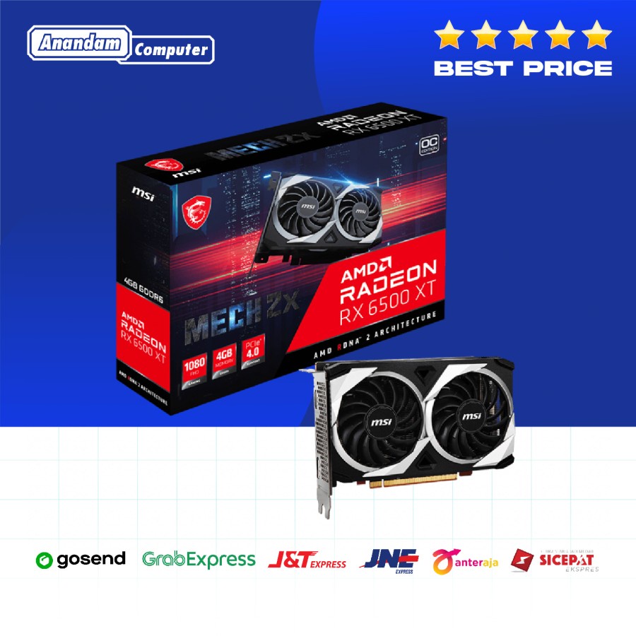 Jual MSI RX 6500 XT MECH 2X 4G OC - 4GB DDR6 Radeon 6500XT RX6500XT ...