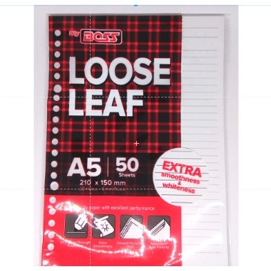 Jual KERTAS REFILL, ISI FILE, ISI BINDER, LOOSE LEAF BBO LL 50 A5 BIG BOSS | Shopee Indonesia