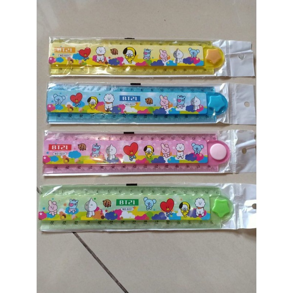 Jual Penggaris karakter BTS penggaris BT21 | Shopee Indonesia