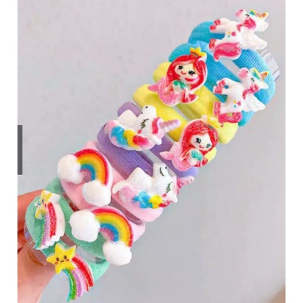 Jual 1 Pasang Ikat/ Karet Rambut Korea Anak Kartun/ Hair tie Cartoon ...