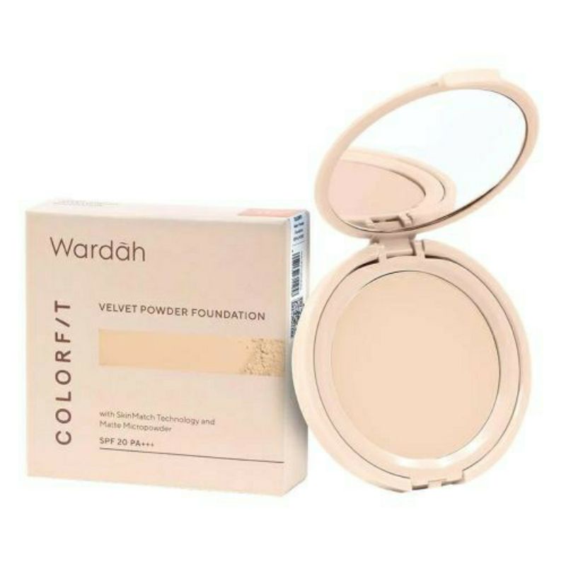 Jual Wardah Colorfit Velvet Powder Foundation 22N Light Ivory | Shopee ...