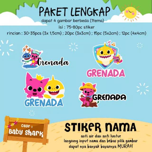 Jual 85PCS STIKER NAMA CUSTOM UNIK | Shopee Indonesia