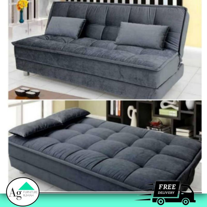 Jual Sofabed Kain Bludru / Kursi Tamu Minimalis Modern | Shopee Indonesia