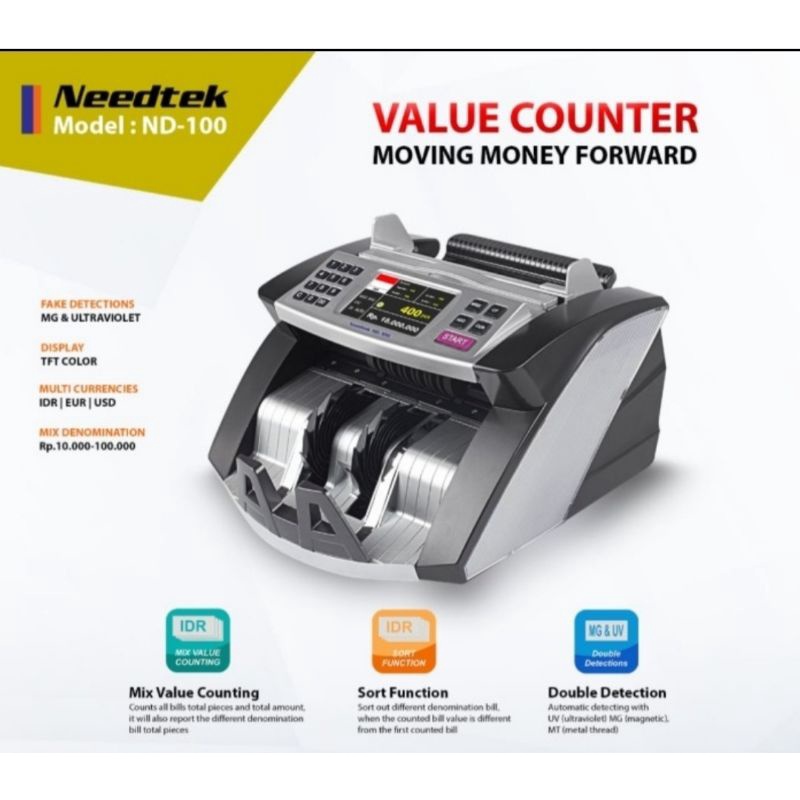 Jual NEEDTEK ND 100 VALUE COUNTING - MESIN HITUNG UANG/BILL COUNTER ...