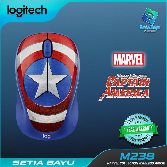 Jual Wireless Mouse Logitech M238 Marvel Collection Captain America ...