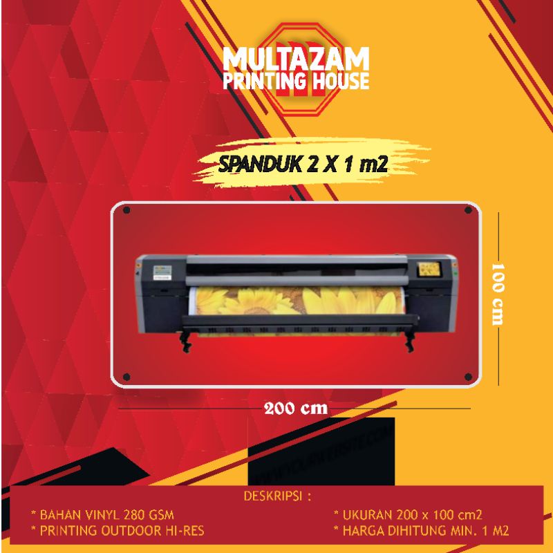 Jual CETAK SPANDUK / BANNER 2x1 m2 | Shopee Indonesia