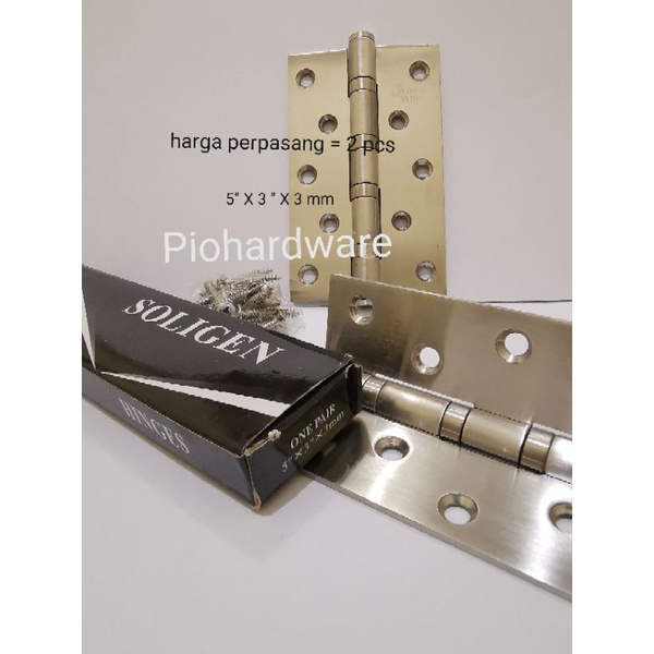 Jual Engsel Pintu Soligen 5" Stainless 304 | engsel stainless 5 inchi ...