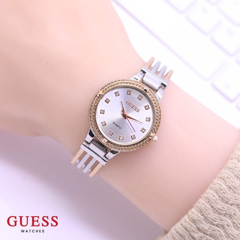 Jual (TL)JAM TANGAN GUESS NEW COLLECTION FASHION WANITA TALI RANTAI ...
