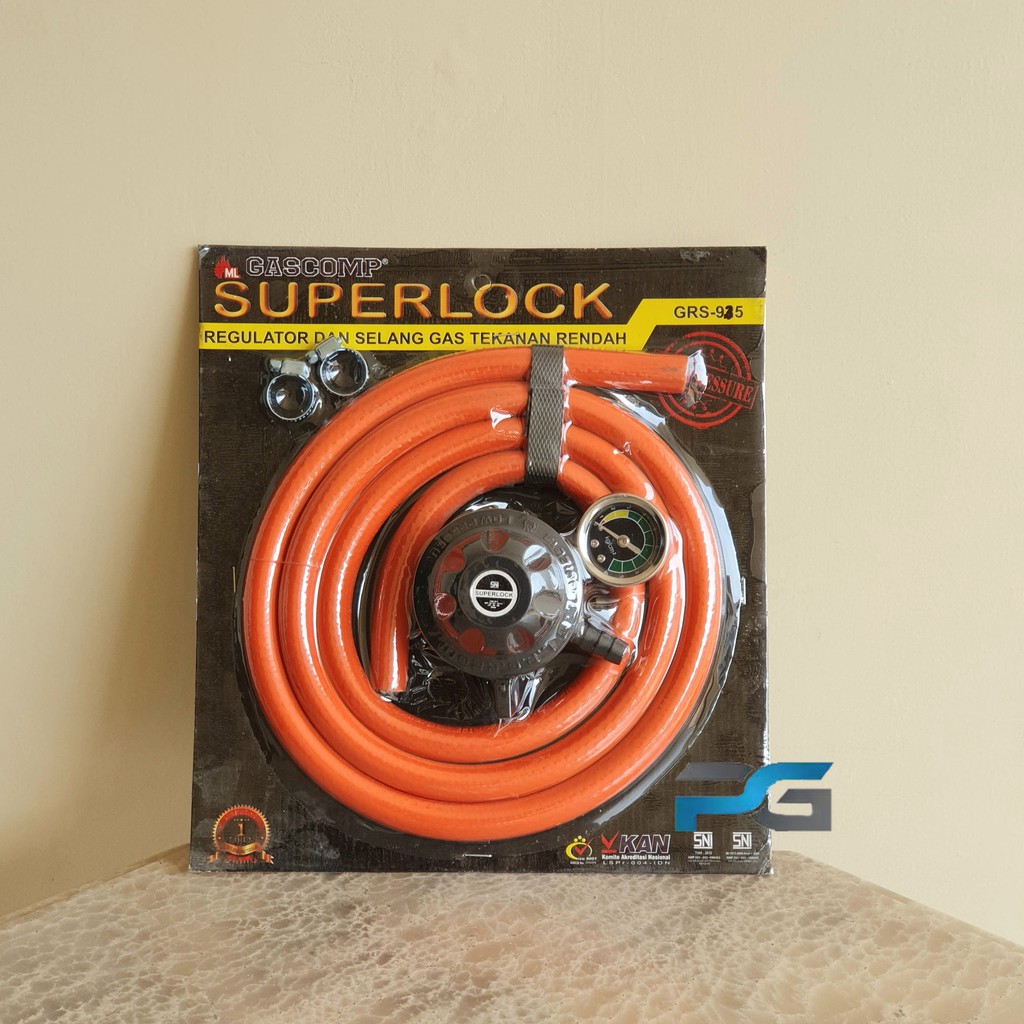 Jual Regulator SUPERLOCK Gascomp Paket / Selang Gas High Pressure GRS ...