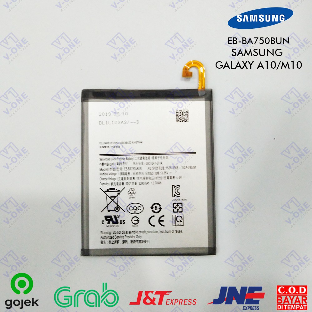 Jual BATERAI BATTERY ORIGINAL EB BA750ABN SAMSUNG M10 SAMSUNG M10/A10/A105/A750/A7 2018 | Shopee ...