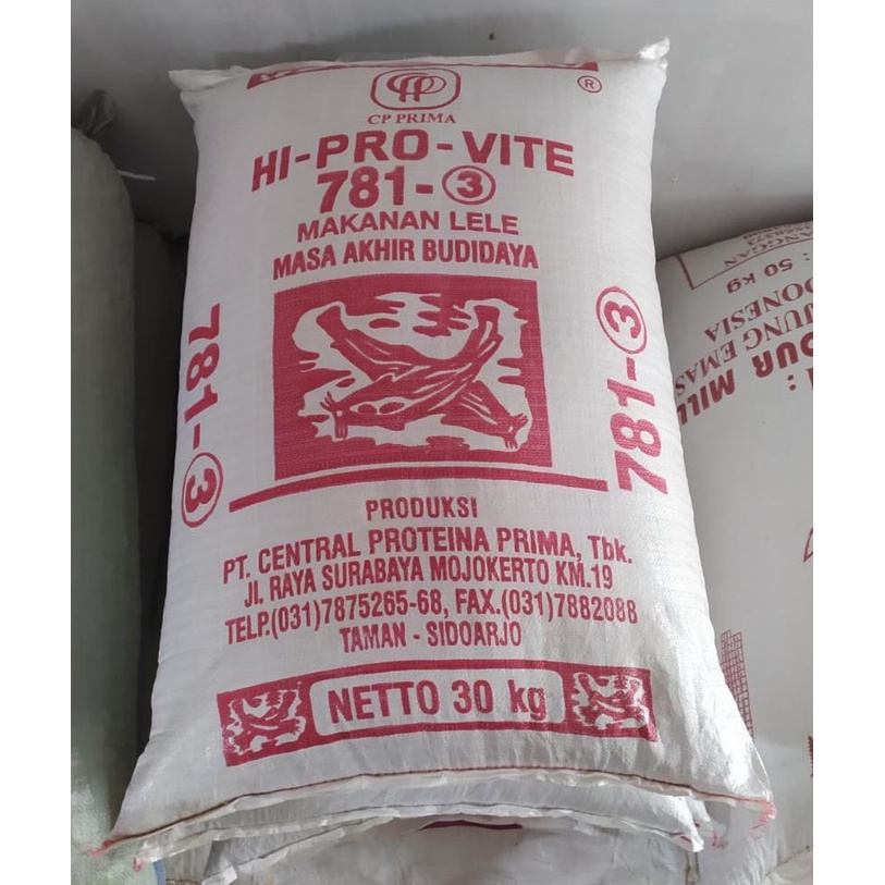 Jual Pelet Ikan HI-PRO-VITE 781-3 Pellet Lele Gurame Nila 1 Karung 30 ...