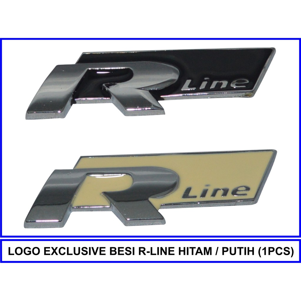 Jual LOGO EXCLUSIVE BESI R-LINE HITAM / PUTIH (1 PCS) | Shopee Indonesia