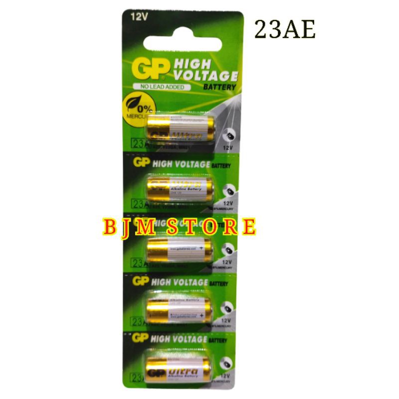 Jual BATERAI GP 23AE ALKALINE BATTERY 12V ORIGINAL 1 STRIP | Shopee ...
