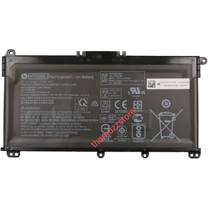Jual Baterai Original HP 14-CE0014TU 14-CE0000 14S-CF0044TX HT03XL 15 ...