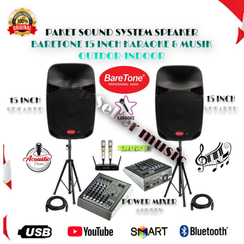 Jual PAKET SOUND SYSTEM KARAOKE MUSIK SPEAKER BARETONE 15INCH OUTDOR ...