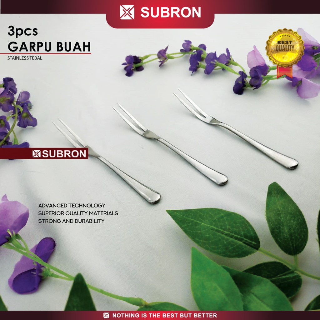 Jual SUBRON 3Pcs Sendok Garpu Makan Buah Dessert Teh/Kopi Stainless ...