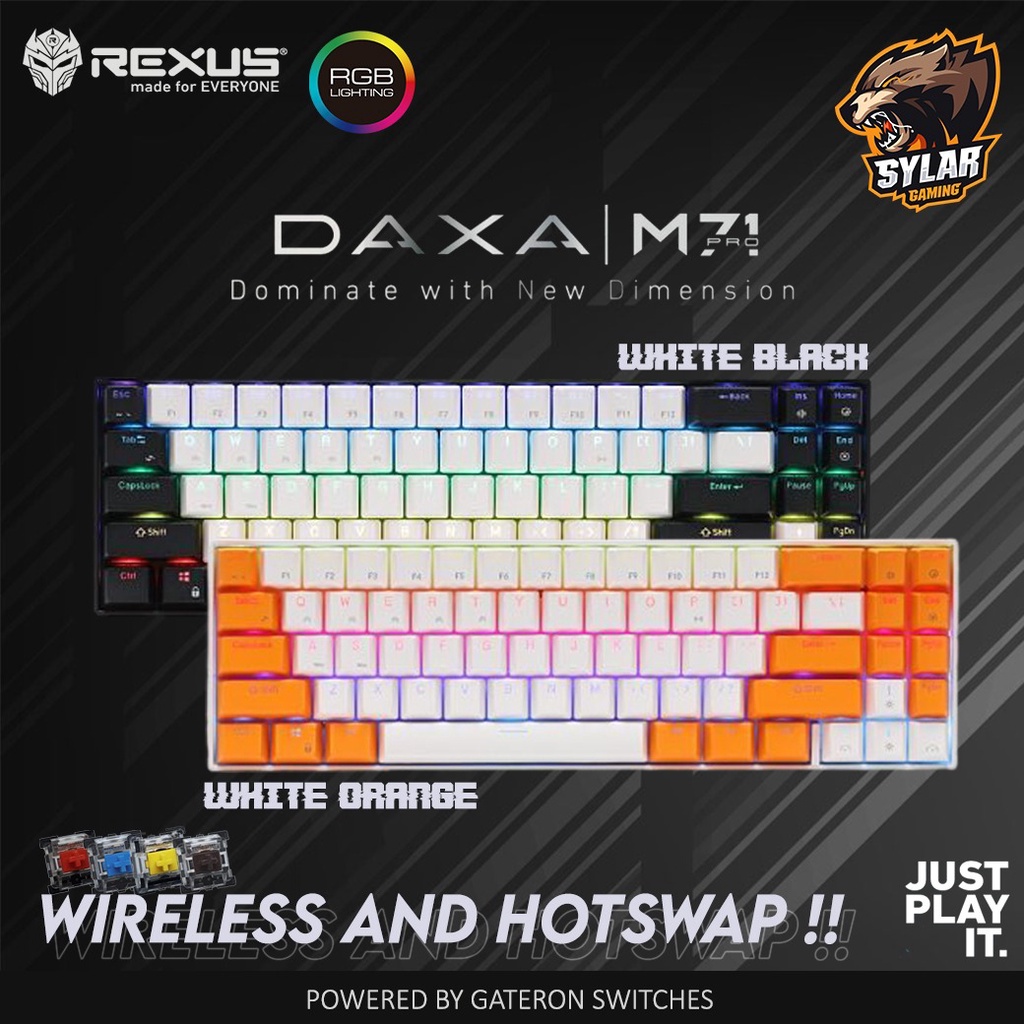 Jual Rexus Daxa M71 Pro RGB Wireless Mechanical Gaming Keyboard ...
