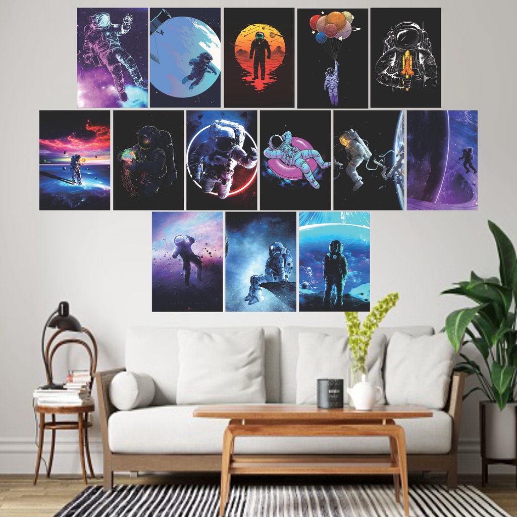Jual Poster Dinding Aestetik Astronot Space hiasan dinding Isi 14 ...