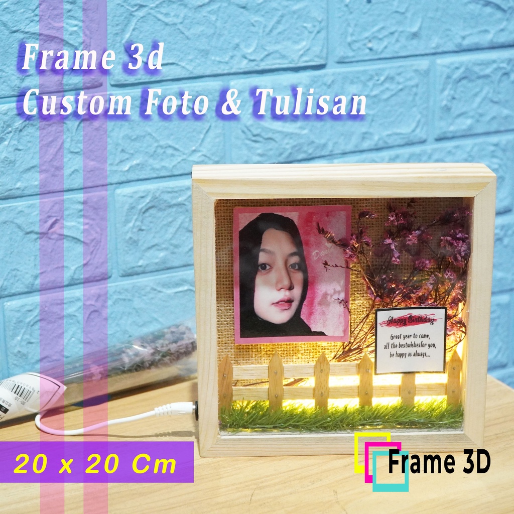 Jual Frame 3d Custom | Foto dan Tulisan Bebas | Kado Ulang tahun Wisuda ...