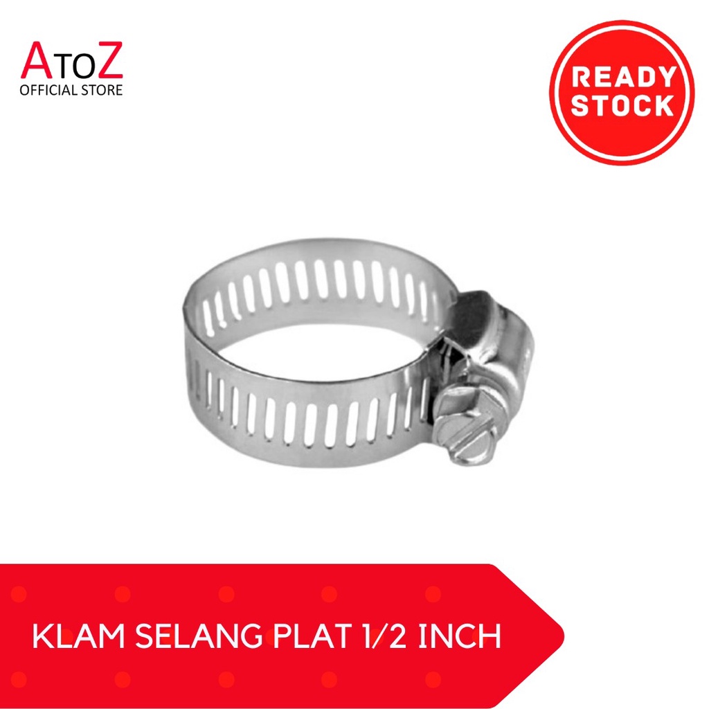 Jual KLAM SELANG PLAT 1/2 INCH - CLAMP SELANG - Hose Clamp JCK TAIWAN ...