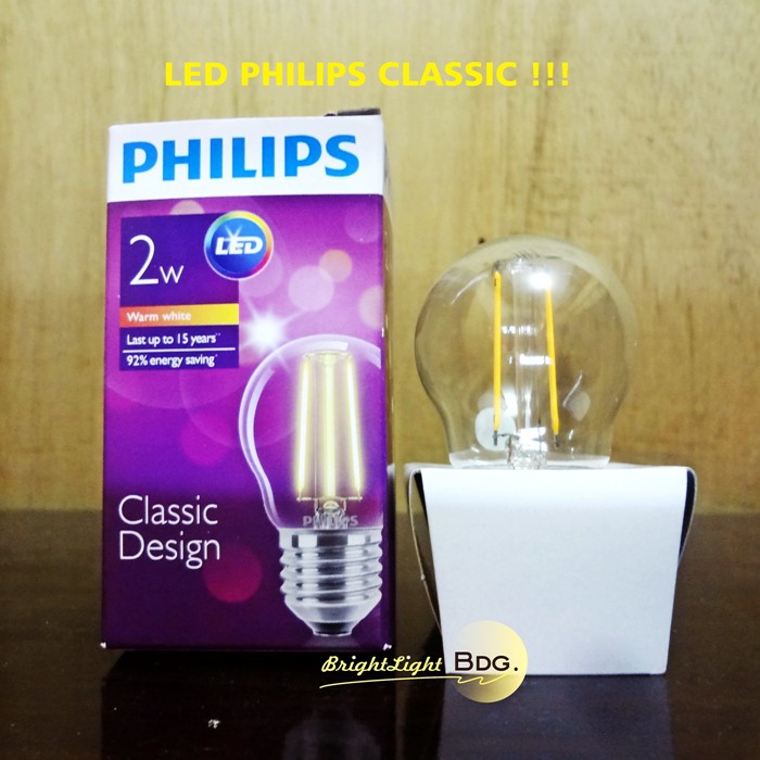 Jual Lampu LED Philips Classic 2 Watt (Classic Bohlam) | Shopee Indonesia