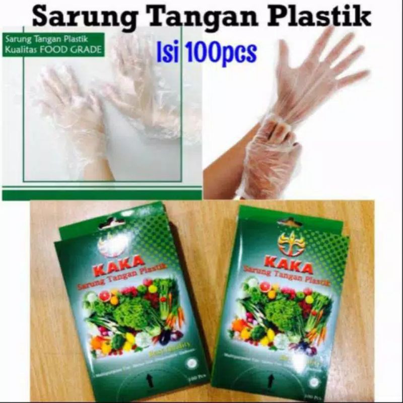 Jual Sarung tangan plastik kaka isi 100 lembar/50pasang Sarung Tangan ...