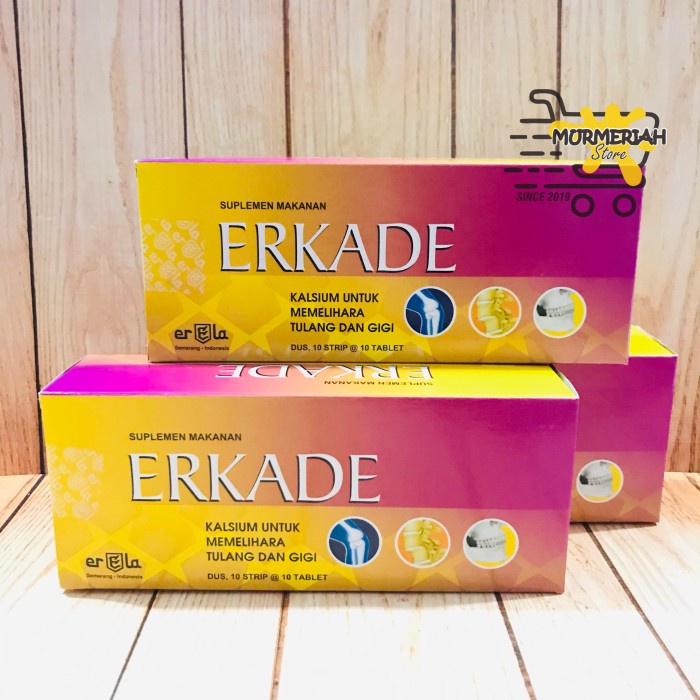 Jual ERKADE Calcium Lactate+Vit D3 isi 100 tablet/ Kalsium Laktat ...