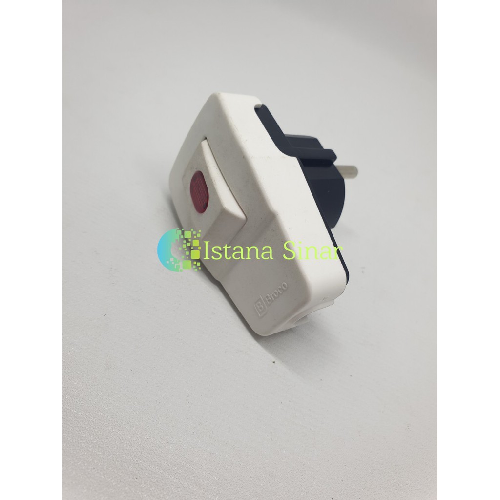 Jual Colokan Broco Steker Saklar + Lampu Putih Steker lampu switch ...