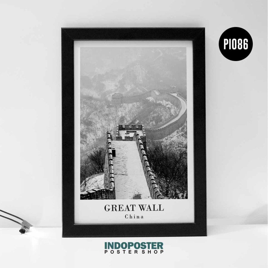 Jual Poster Monochrome Landmark Tembok Besar The Great Wall | Shopee ...