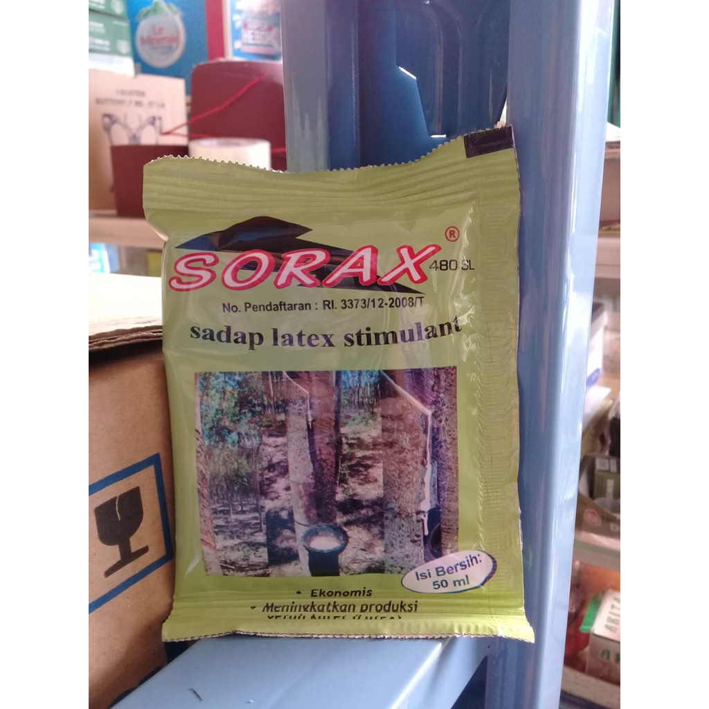 Jual Sorax Perangsang Getah Karet 50 Ml Sachet | Shopee Indonesia