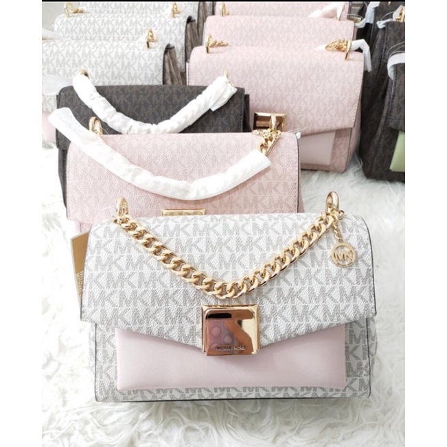 Jual Tas MK original - Michael kors lita medium in signature | Shopee ...