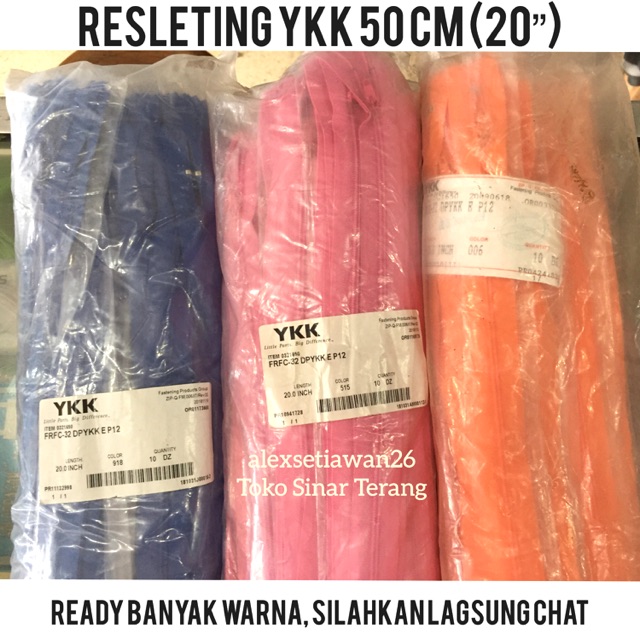 Jual Resleting YKK 50 cm / 20 inch - rit YKK 50 cm zipper per lusin | Shopee Indonesia