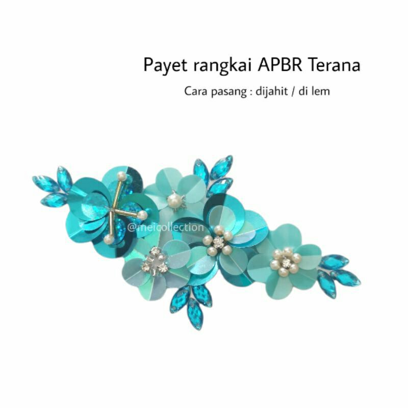 Jual payet bunga 3d rangkai APBR Terana dan APBR Tafera blue Sv biru ...